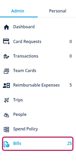 Bills Page Overview – Emburse Spend Help Center