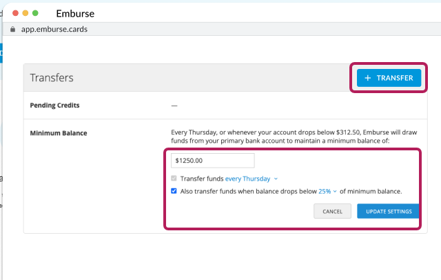 Manage Your Emburse Cards Funding Source and Balance in Emburse Spend ...