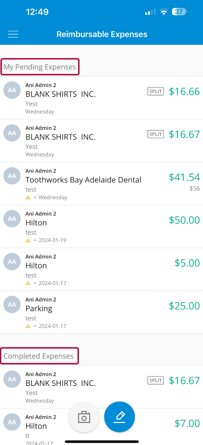 View Submitted Expenses on the Mobile App – Emburse Spend Help Center