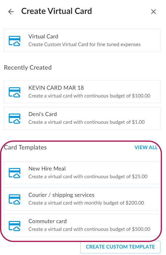 Create and Manage Emburse Card Templates – Emburse Spend Help Center