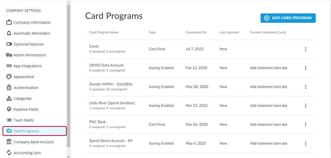 Managing Corporate Card Programs – Emburse Spend Help Center