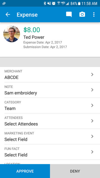 Approve or Deny Submitted Reimbursable Expenses in the iOS and Android ...