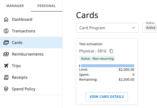 Activate a Physical or Virtual Emburse Card – Emburse Spend Help Center