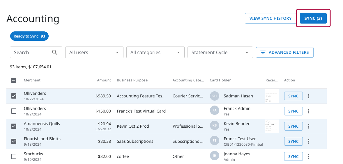 Manual Accounting Sync Feature – Emburse Spend Help Center