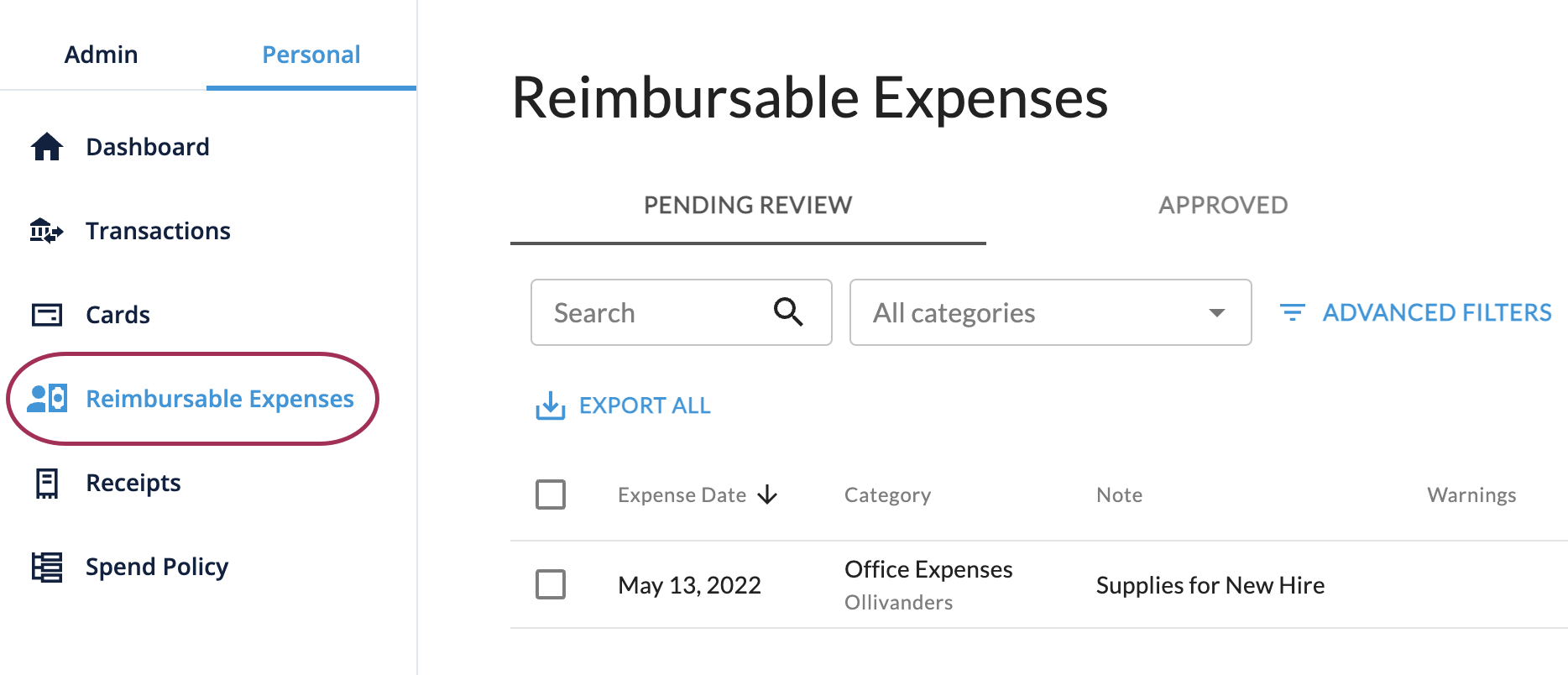 FAQ: What is the status of my expense? – Emburse Spend Help Center
