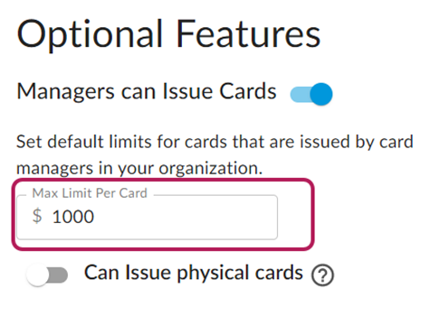 Enable Card Issuing for Managers – Emburse Spend Help Center